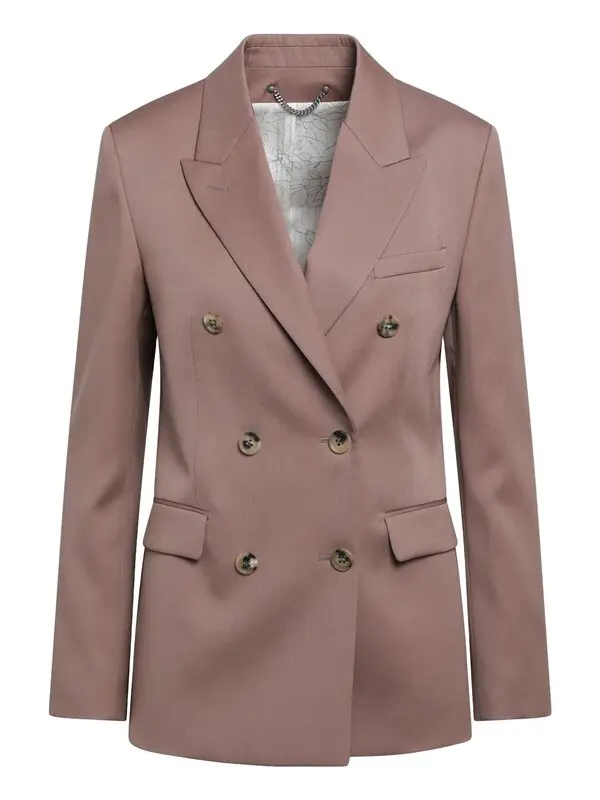 GOLDEN GOOSE Double-breasted Virgin Wool Blazer - Pink