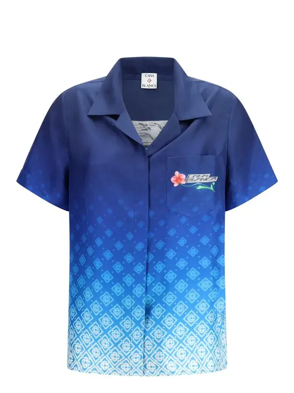 Casablanca Orchid Logo Shirt - Blue