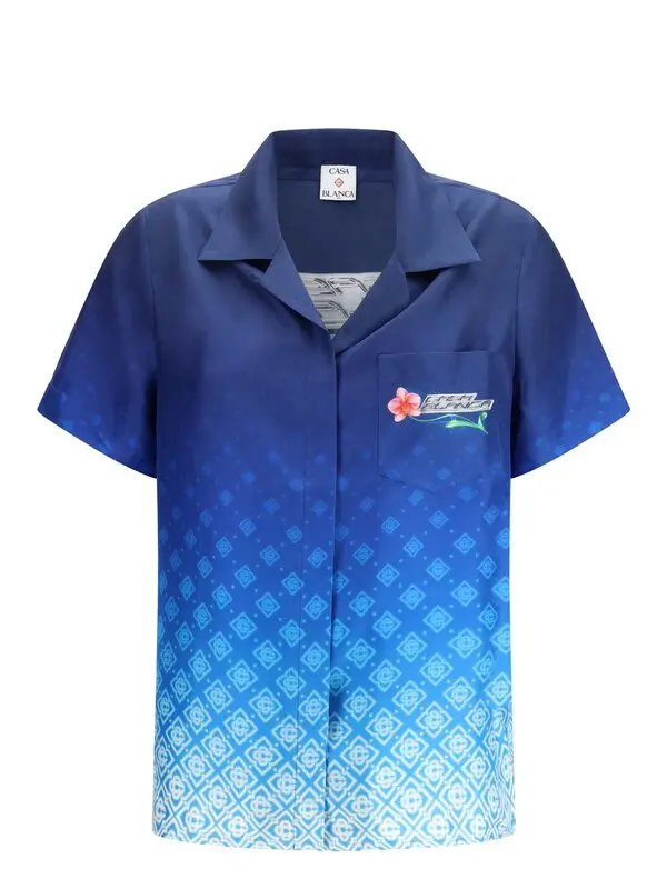 Casablanca Orchid Logo Shirt - Blue