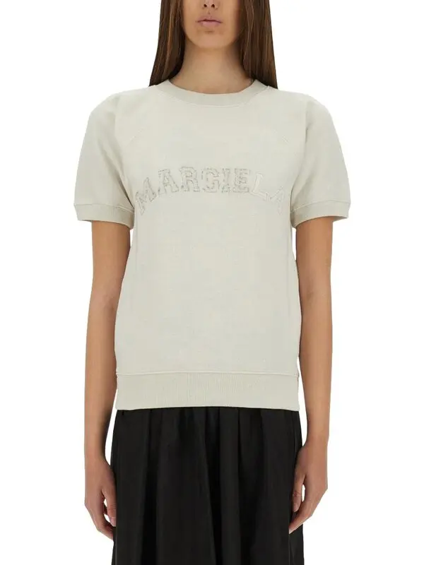 MAISON MARGIELA Short-sleeved Sweatshirt - Cream
