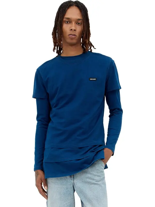Miu Miu Set Of Three Logo-patch T-shirts - Blue