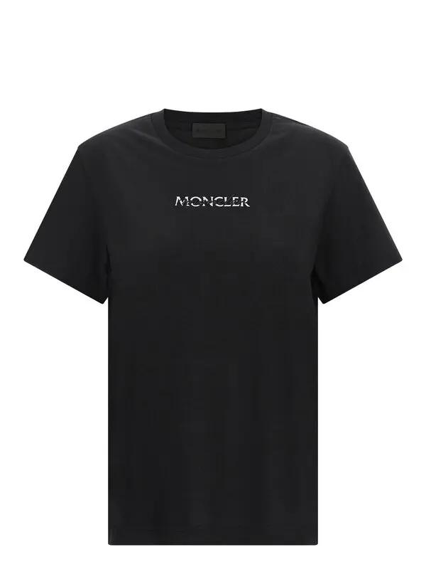 Moncler Logo Embroidery T-shirt - Black