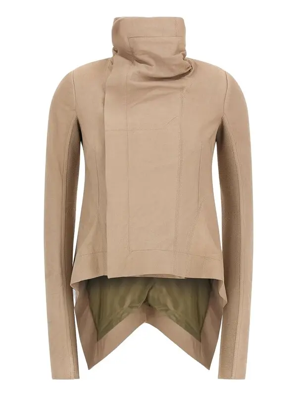 Rick Owens Naska Leather Jacket - Cream