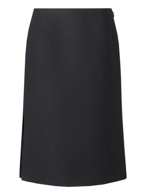 Fendi Silk And Wool Midi Pencil Skirt - Black