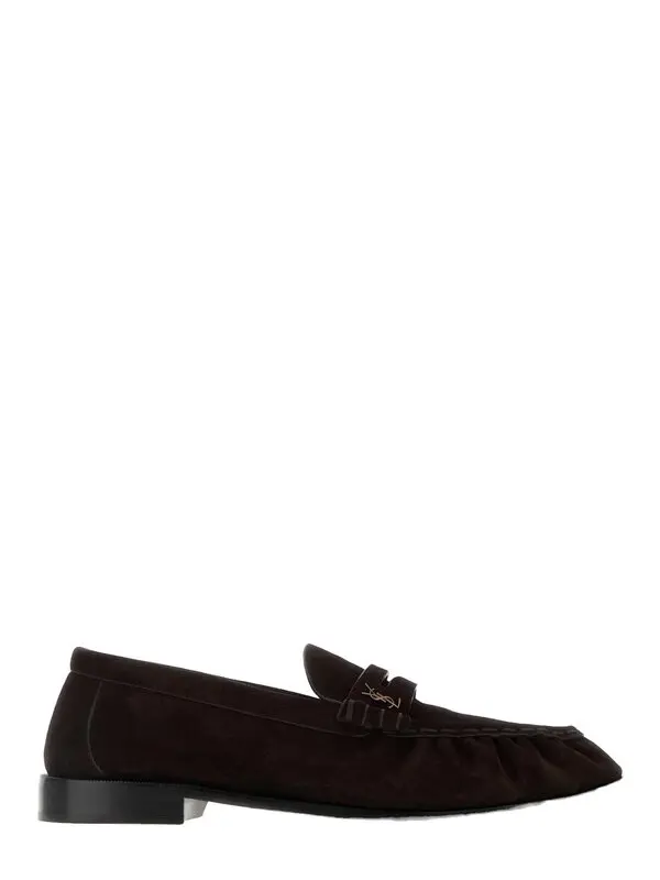 Saint Laurent Dark Suede Loafers - Brown