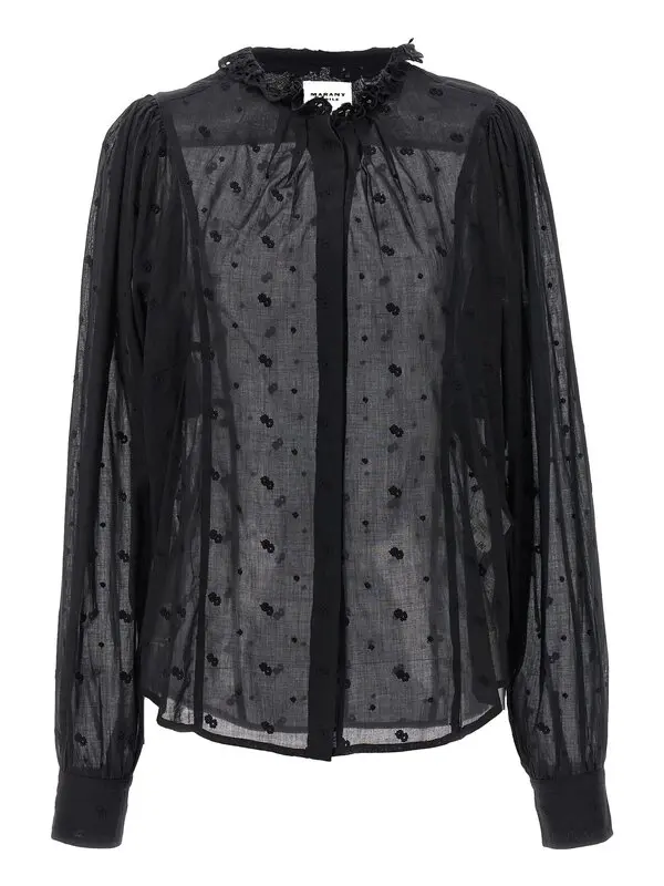 Isabel Marant Étoile Embroidered Cotton Shirt - Black