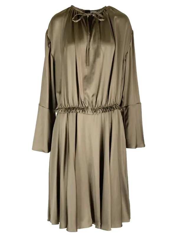 Loewe Viscose Satin Tunic Dress - Green