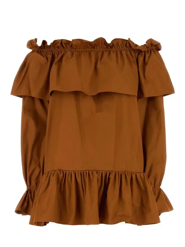 Saint Laurent Twill Mini Dress - Brown