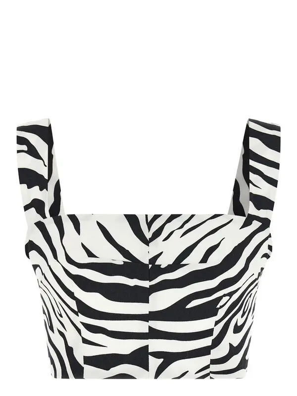 Dolce & Gabbana Zebra Print Crop Top - Multicolor
