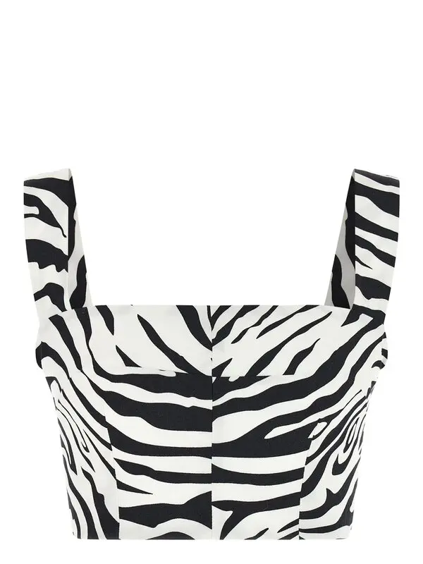 Dolce & Gabbana Zebra Print Crop Top - Multicolor