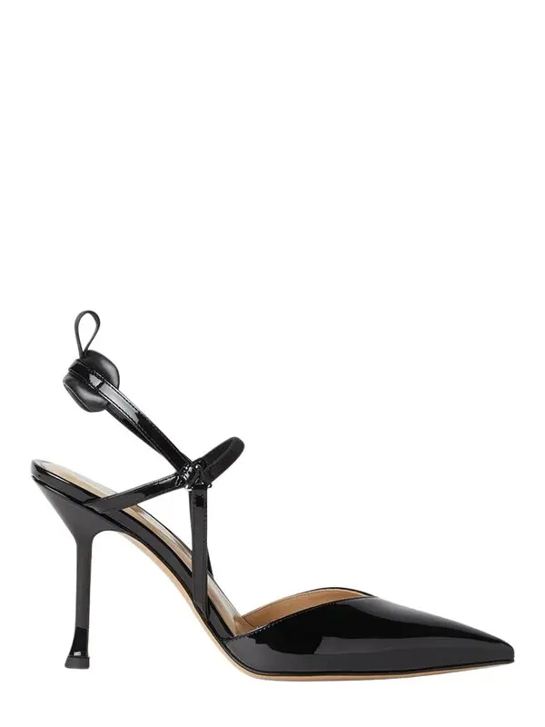 Fendi Patent Leather Colibrì High-heeled Slingbacks - Black