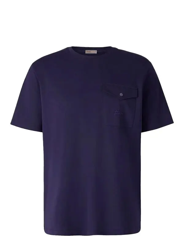 Herno Logo Detailed Crewneck T-shirt - Blue