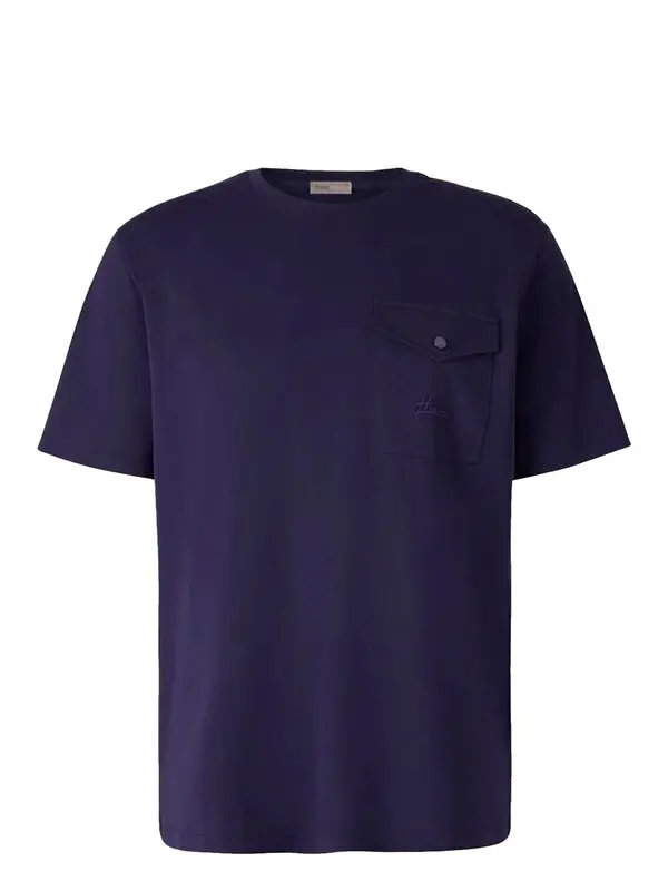 Herno Logo Detailed Crewneck T-shirt - Blue