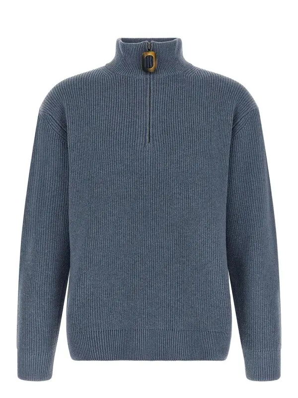 JW Anderson Half-zip Ribbed Knit Sweater - Blue