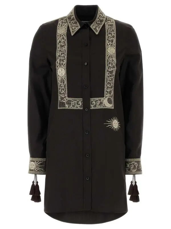 Burberry Silk Shirt Dress - Brown
