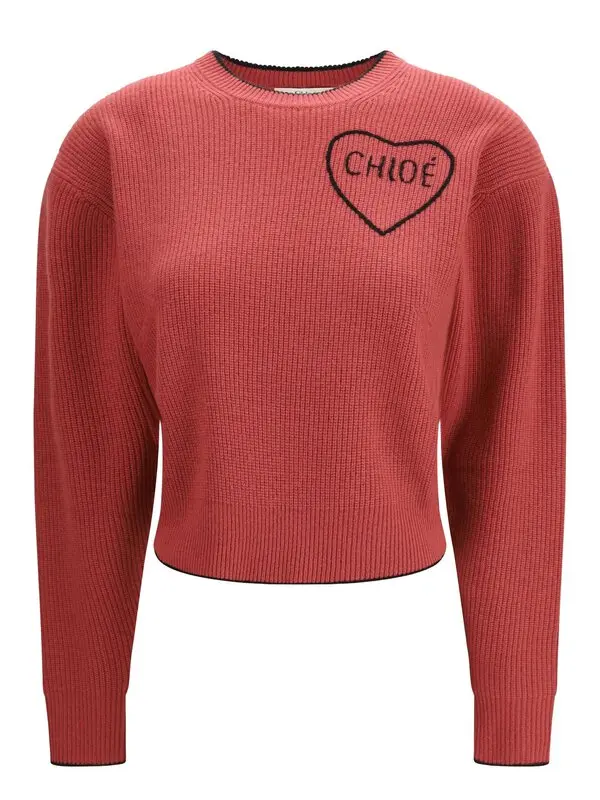 Chloé Cropped Wool And Cashmere Pullover - Pink