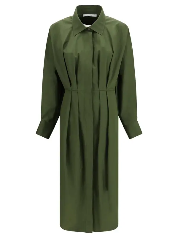 Givenchy Cotton Poplin Shirt Dress - Green