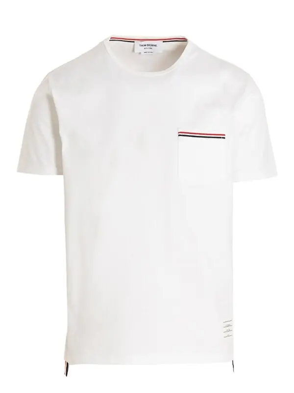 Thom Browne Logo Band Jersey T-shirt - White