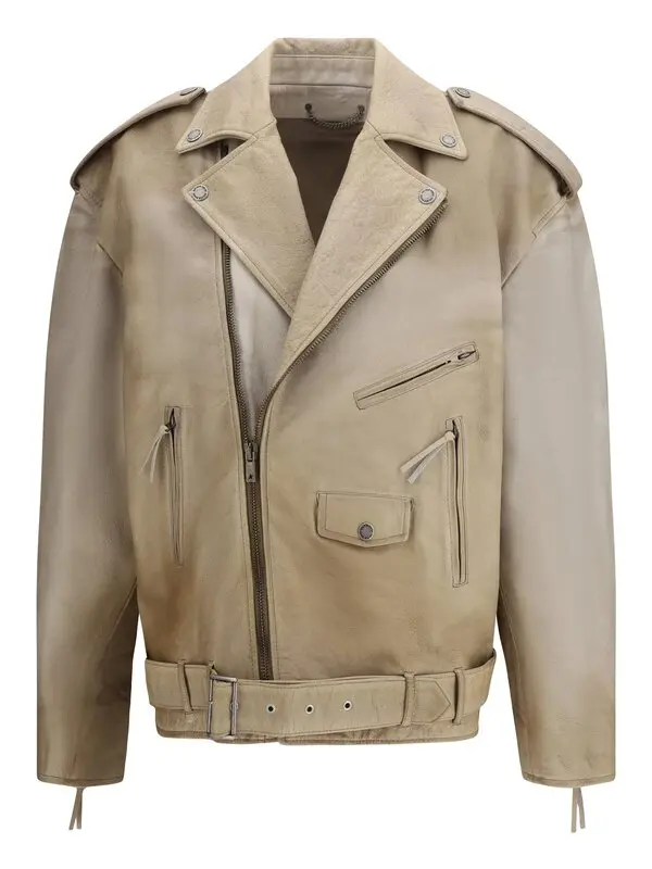 GOLDEN GOOSE Journey Leather Jacket - Cream