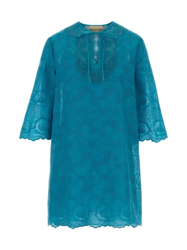 Valentino Garavani Broderie Anglaise Dress - Blue