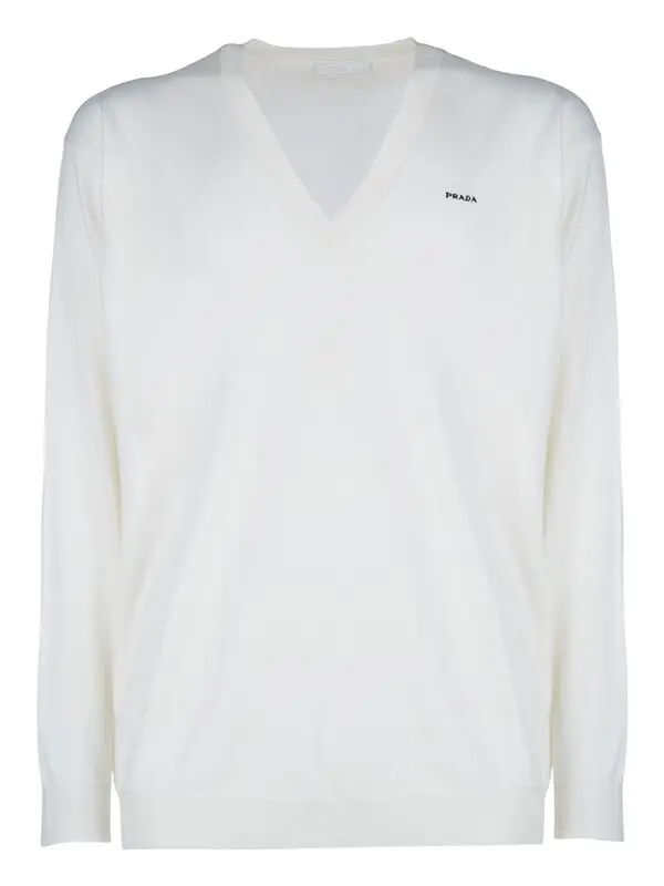 Prada V-neck Long Sleeve Knitwear - Multicolor