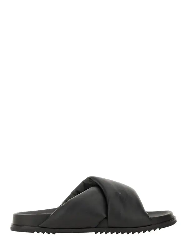 Rick Owens Leather Slide Sandals - Black