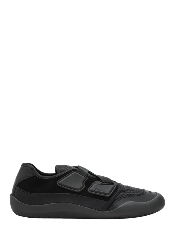 Prada Speedrock Leather And Mesh Sneakers - Black