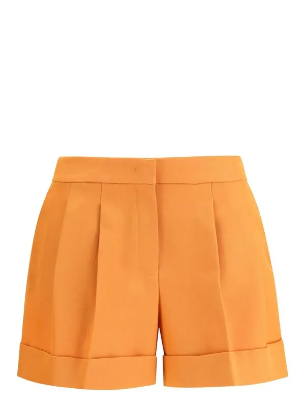 Fendi Grain De Poudre Wool Shorts - Orange