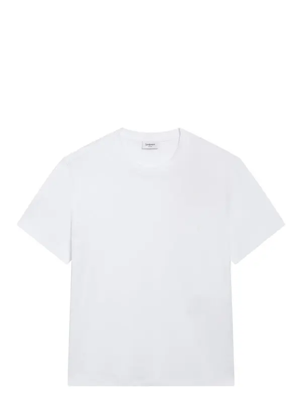 Saint Laurent Cassandre T-shirt In Cotton - White