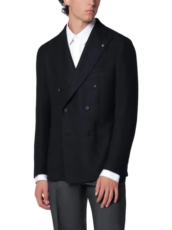 Tagliatore Double-breasted Jacket In Wool - Blue