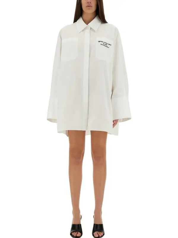 Off-White Oversized Poplin Shirt - White