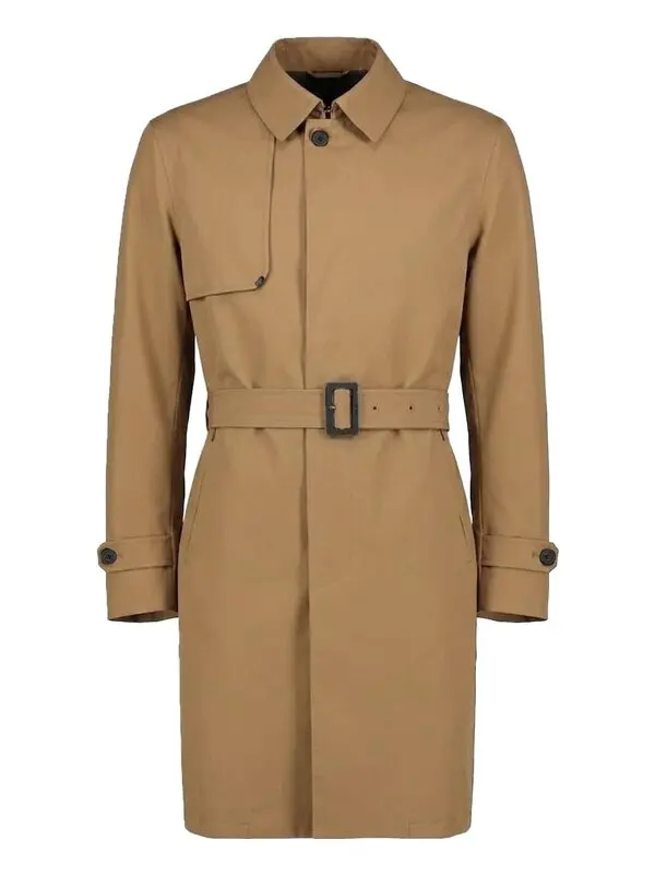 Herno Belted Single-breasted Coat - Brown