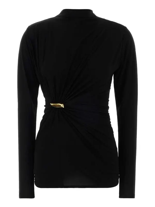 Bottega Veneta Crepe Top - Black