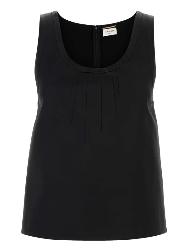 Saint Laurent Satin Tank Top - Black