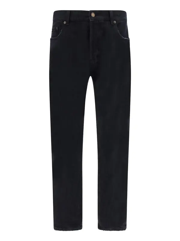 Saint Laurent Relaxed Straight Jeans - Black