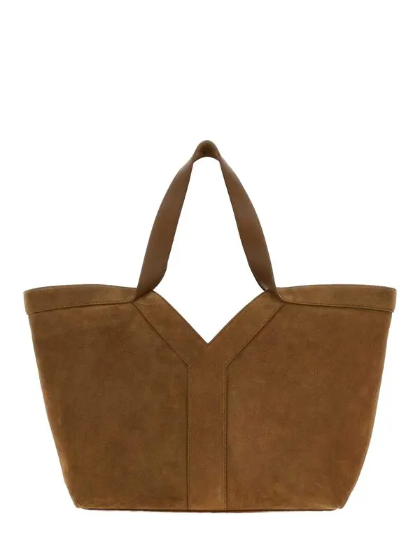 Saint Laurent Suede Shopper Bag - Brown