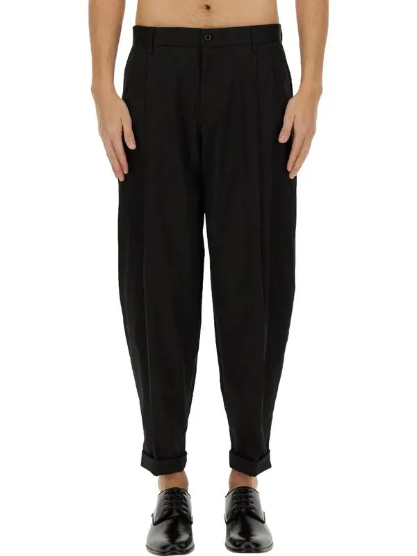 Dolce & Gabbana Cotton Blend Trousers - Black