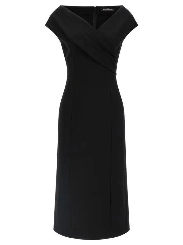 ERMANO SCERVINO Ermanno Scervino Crossover Midi Dress - Black