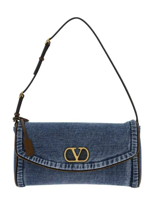 Valentino Garavani Denim Devain Shoulder Bag - Blue