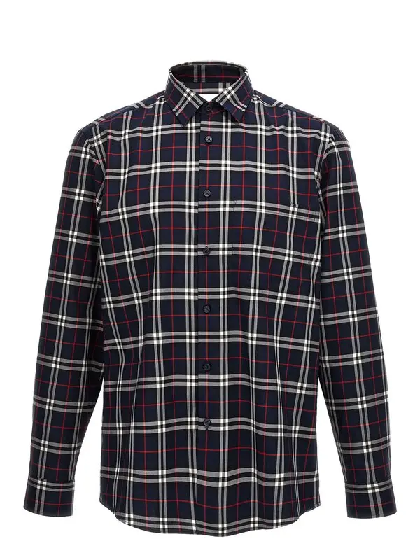 Burberry Check Shirt - Blue