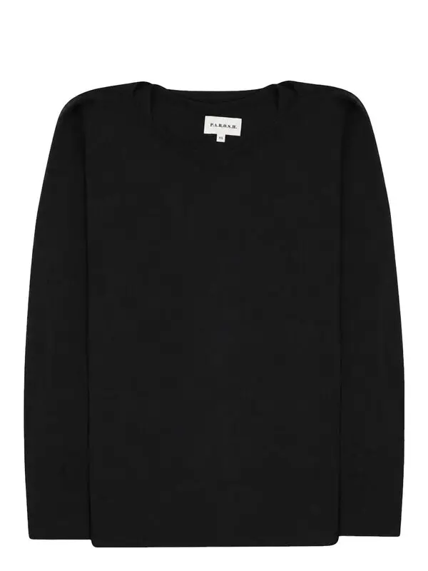 P.a.r.o.s.h Linen Blend V-neck Sweater - Black