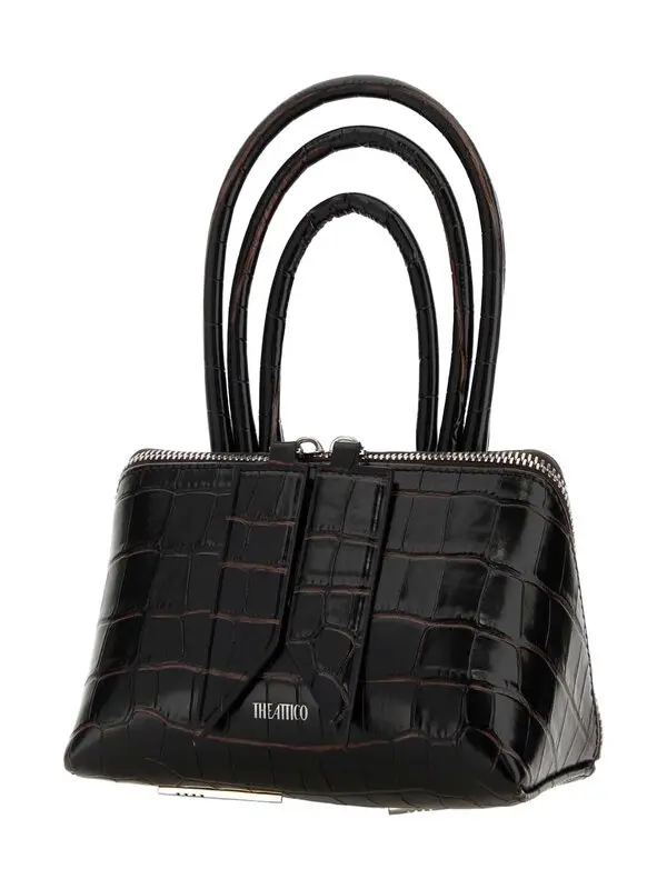 Attico Dark Leather Mini Friday Bag - Brown