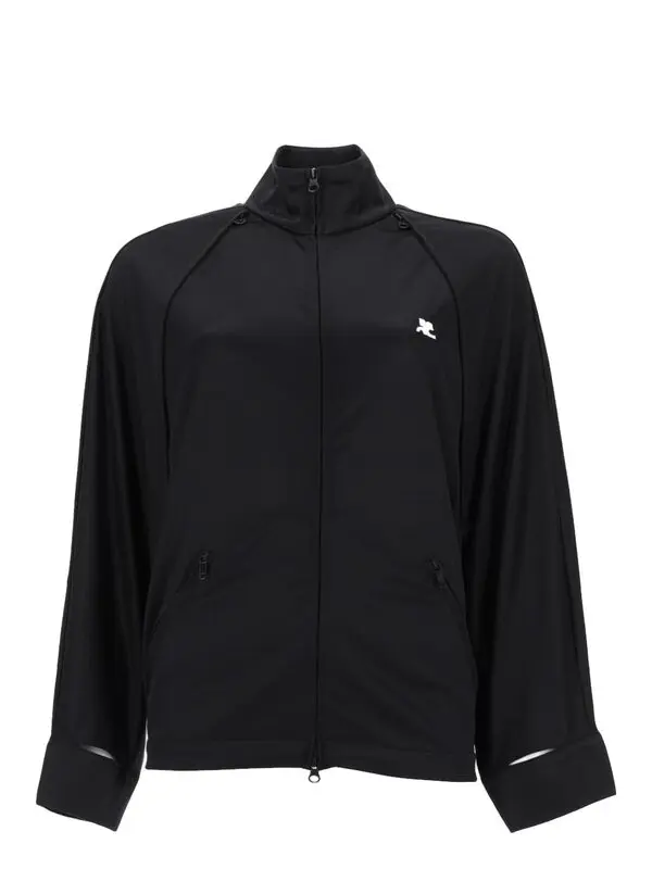 COURREGES Cut-out Sleeve Track Jacket - Black