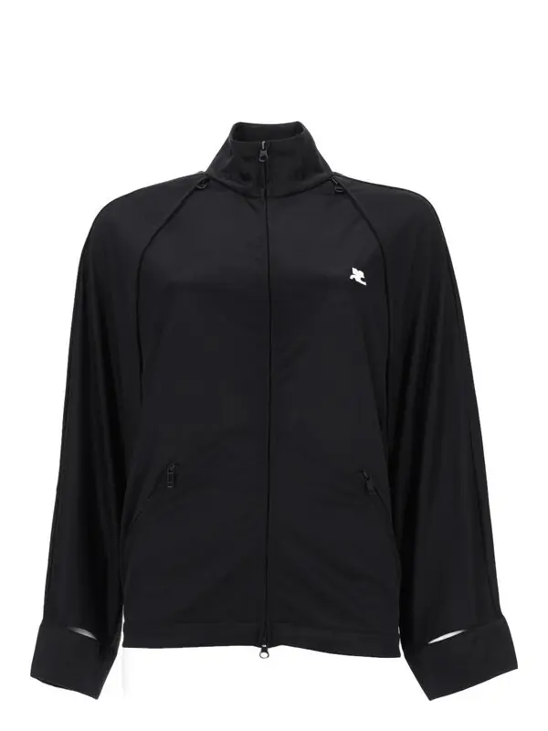COURREGES Cut-out Sleeve Track Jacket - Black