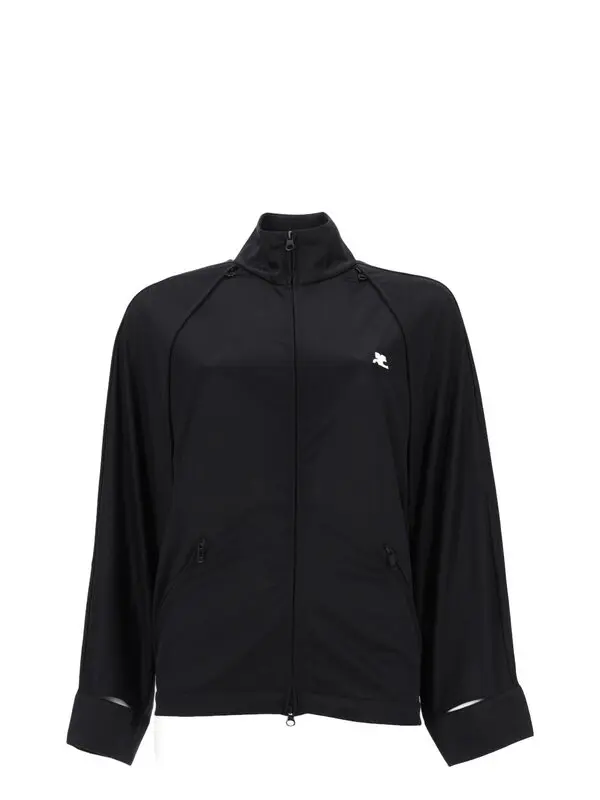 COURREGES Cut-out Sleeve Track Jacket - Black