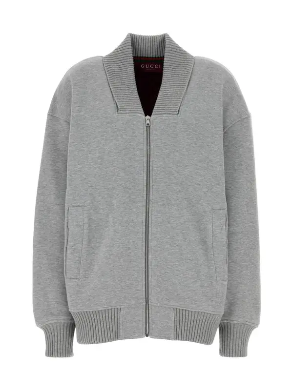 Gucci Cotton Blend Bomber Jacket - Gray