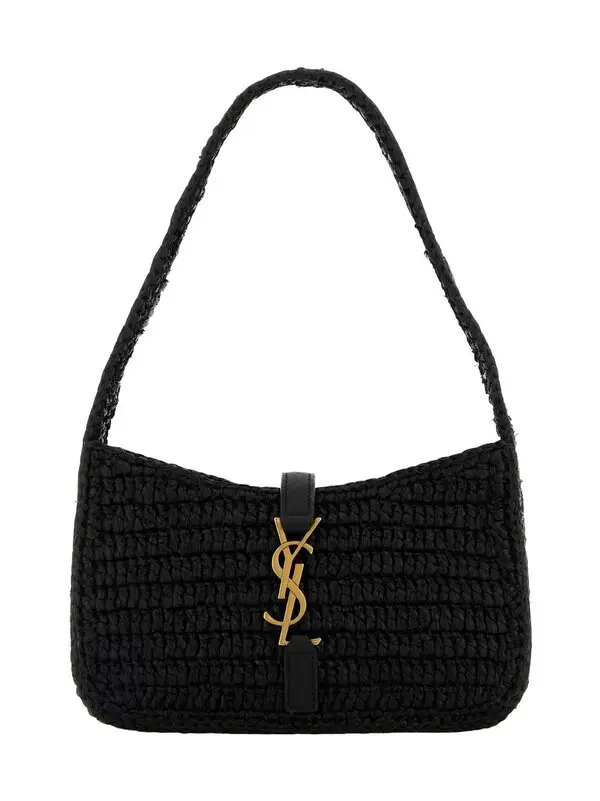 Saint Laurent Raffia Mini Le 5 Ã  7 Handbag - Black