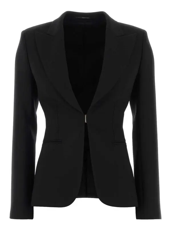 Gucci Stretch Wool Blend Blazer - Black