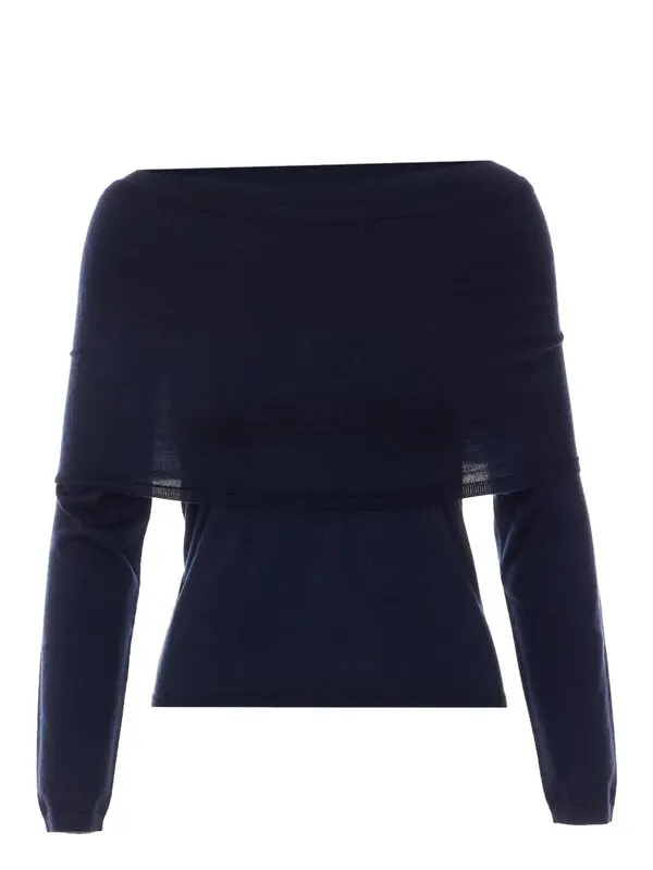 Max Mara Faretra Long-sleeve Cashmere Top - Blue