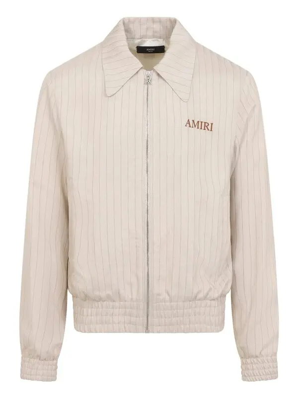 Amiri Striped Viscose And Linen Jacket - Multicolor